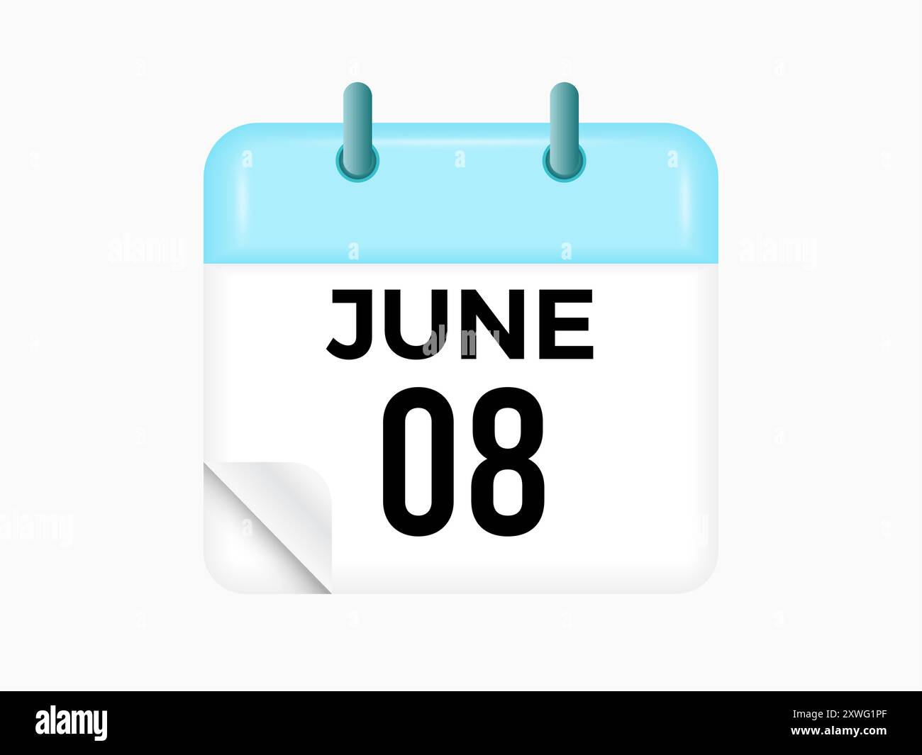 June 8 - calendar and Time planner. Daily Calendar Icon reminder ...