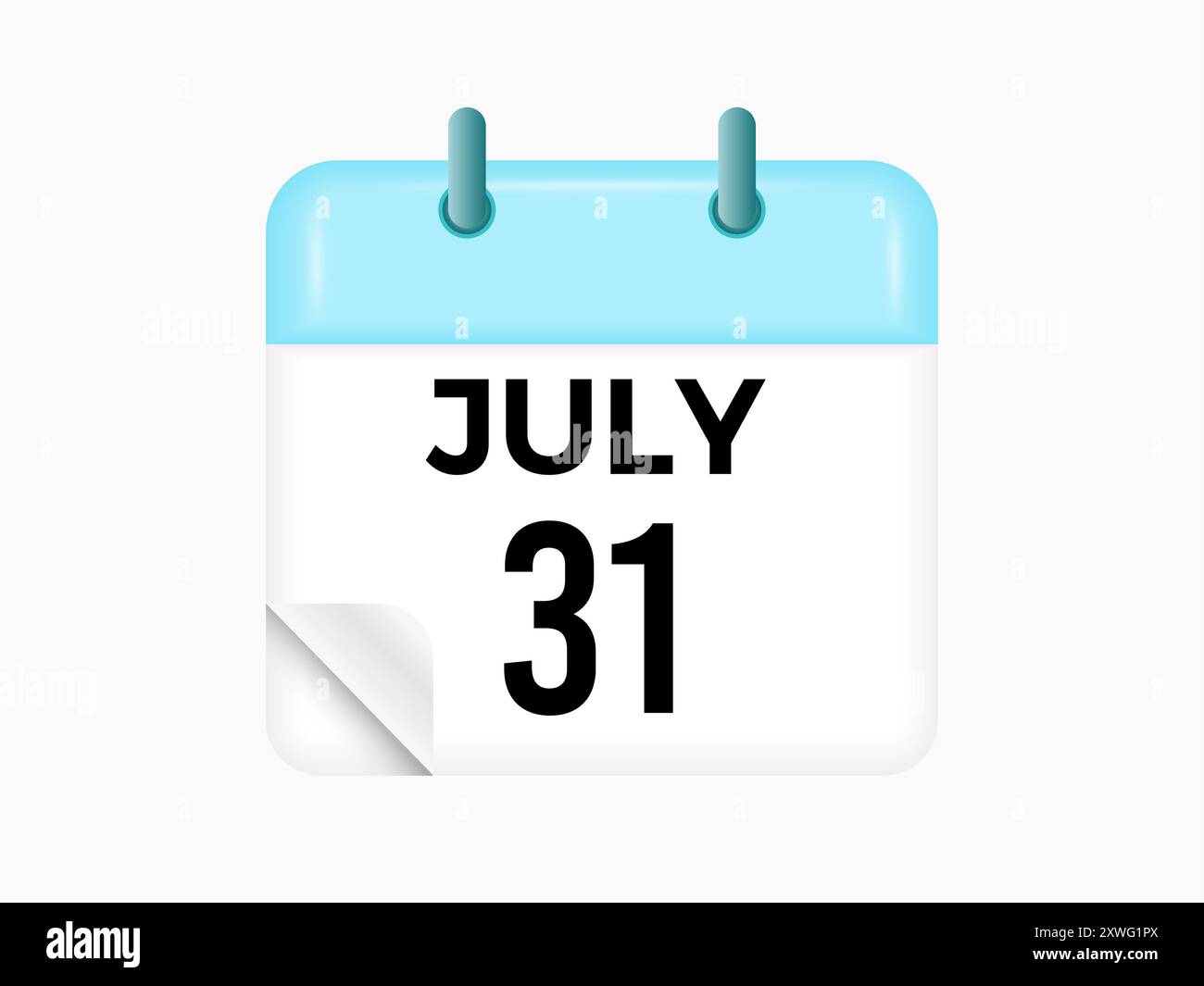 July 31 - calendar and Time planner. Daily Calendar Icon reminder ...