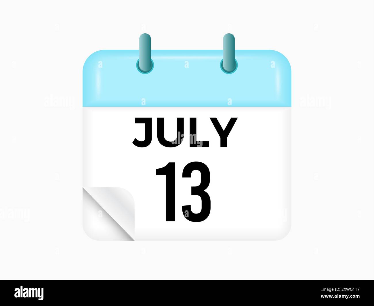 July 13 - calendar and Time planner. Daily Calendar Icon reminder ...