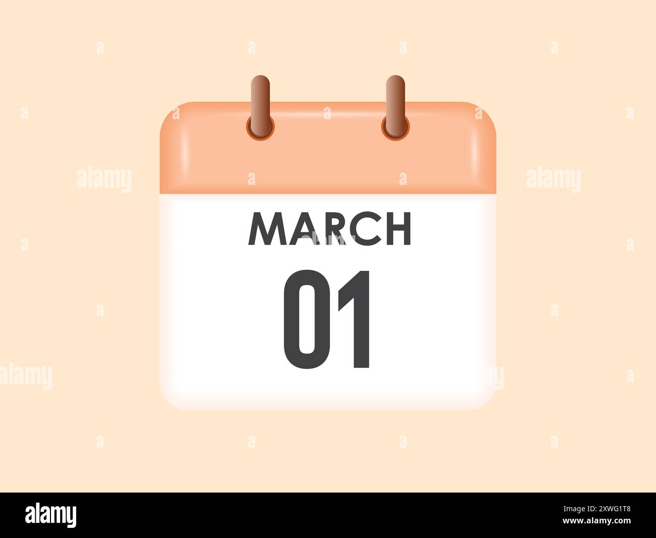 March 1 - calendar and Time planner. Daily Calendar Icon reminder ...