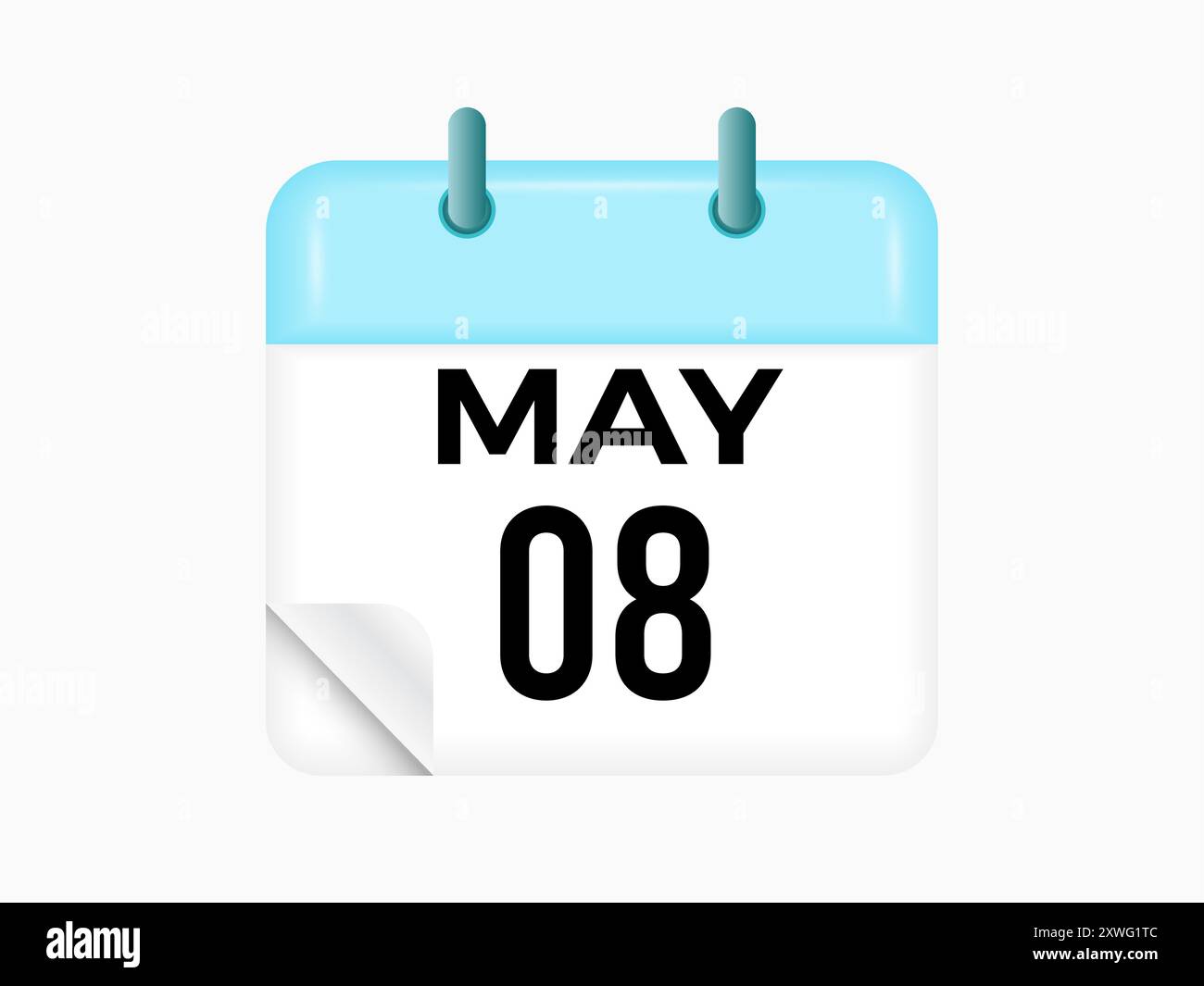 May 8 - calendar and Time planner. Daily Calendar Icon reminder. Vector ...