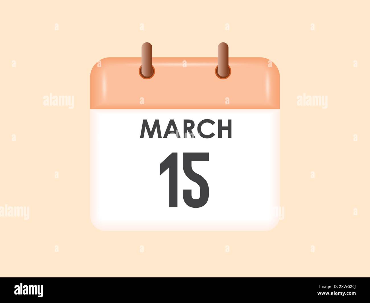March 15 - calendar and Time planner. Daily Calendar Icon reminder ...