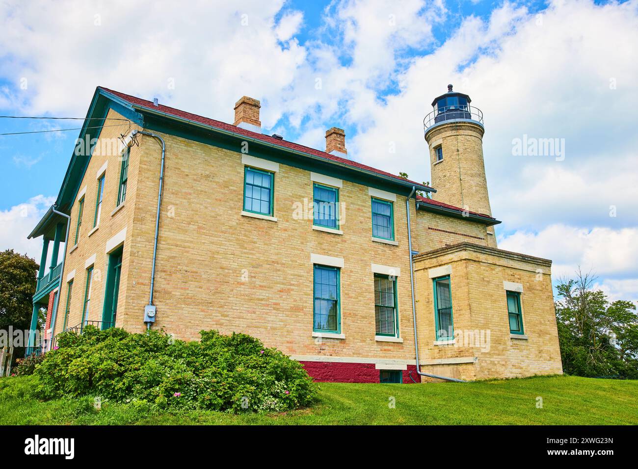 Historic Kenosha Southport Lighthouse Eye Level Daytime View Stock ...