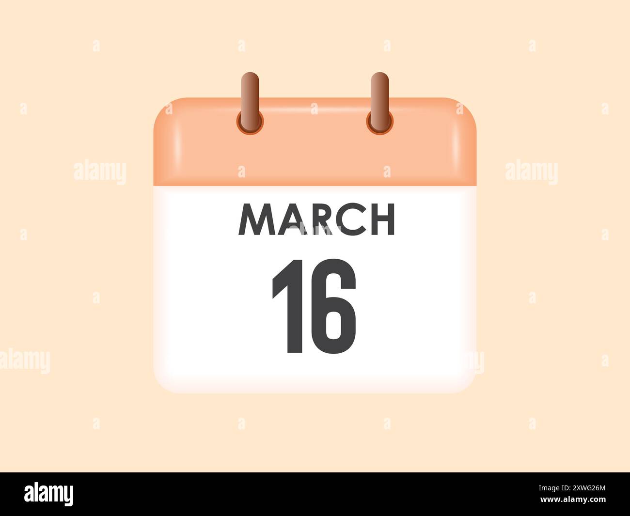 March 16 - calendar and Time planner. Daily Calendar Icon reminder ...