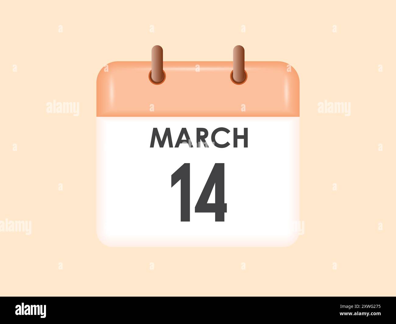 March 14 - calendar and Time planner. Daily Calendar Icon reminder ...