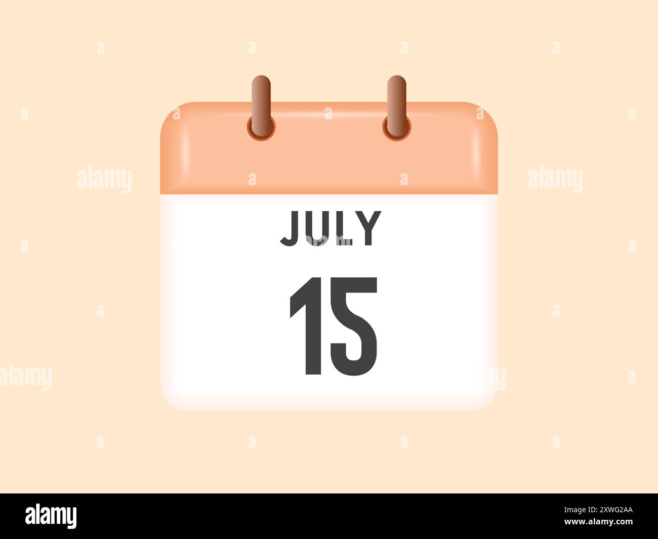 July 15 - calendar and Time planner. Daily Calendar Icon reminder ...