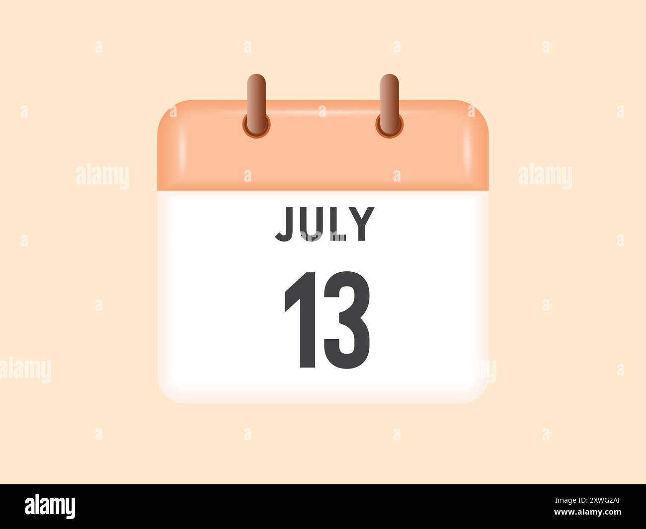 13 july calendar icon hi-res stock photography and images - Alamy