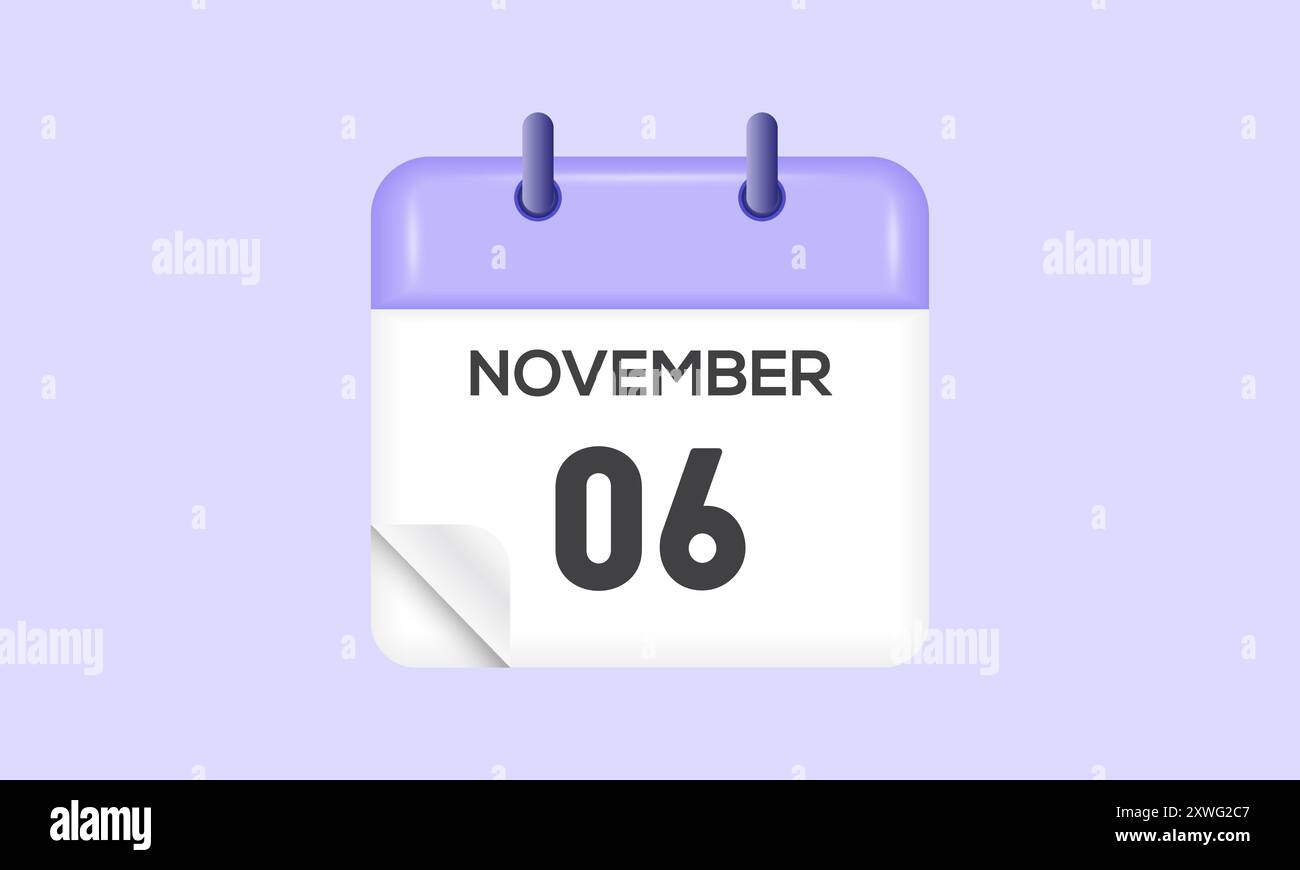 November 6 - calendar and Time planner. Daily Calendar Icon reminder ...