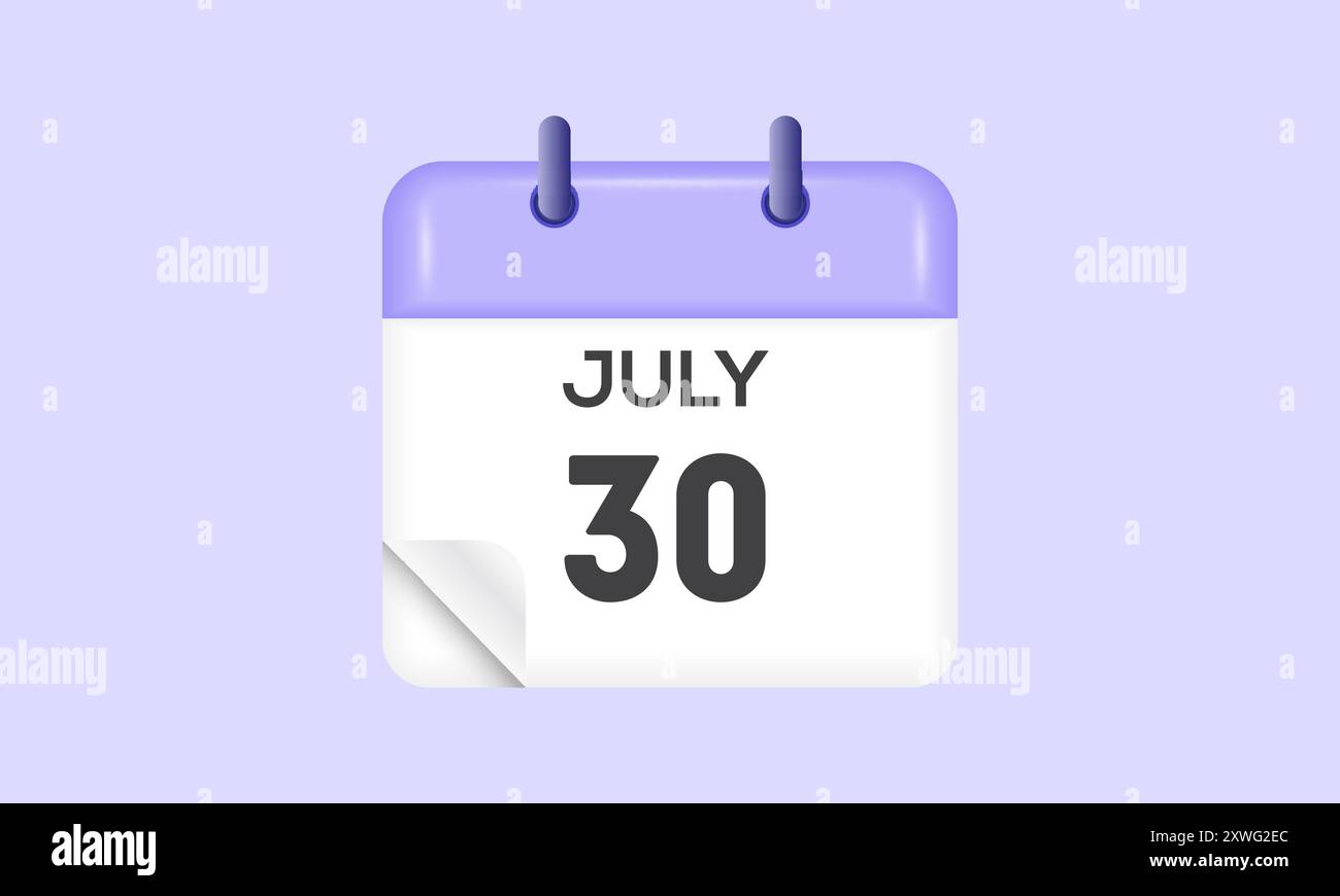 July 30 - calendar and Time planner. Daily Calendar Icon reminder ...