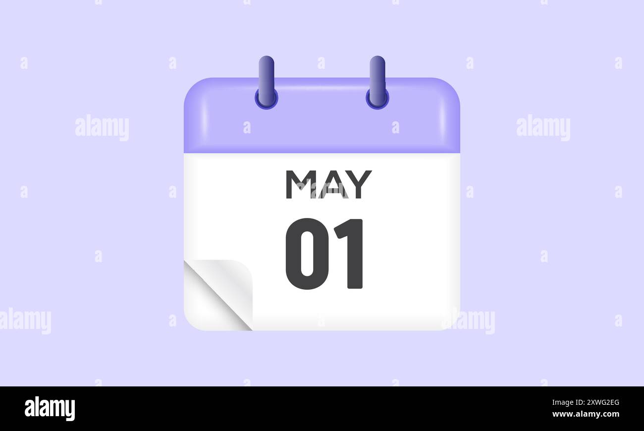 May 1 - calendar and Time planner. Daily Calendar Icon reminder. Vector ...