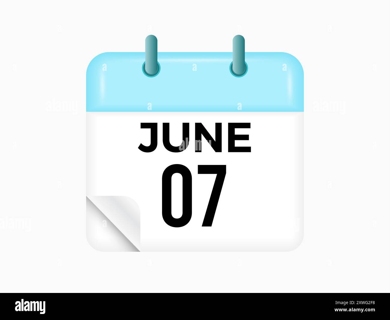 June 7 - calendar and Time planner. Daily Calendar Icon reminder ...