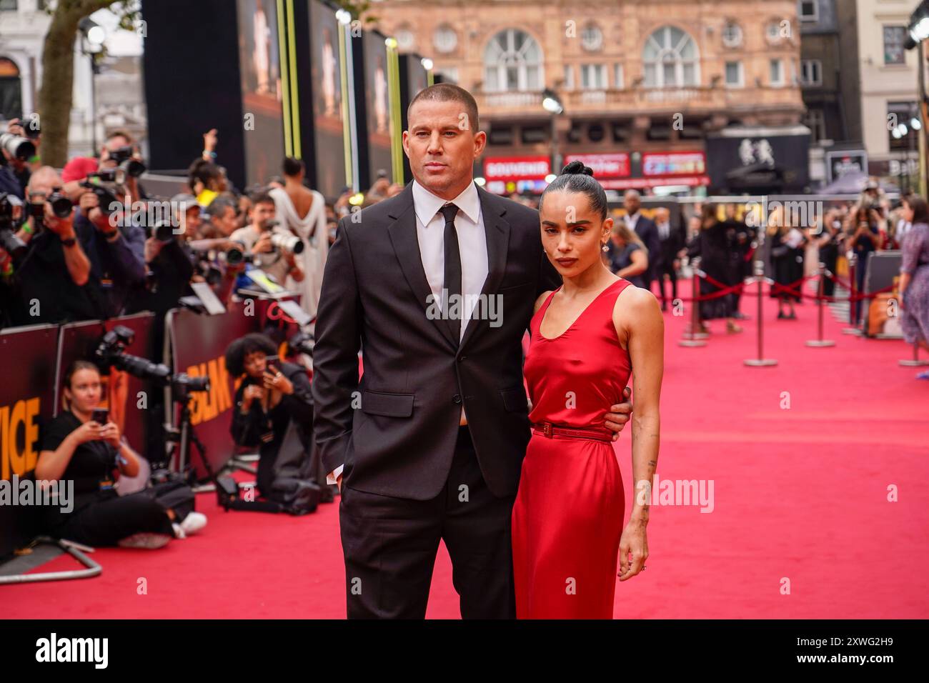 Channing Tatum and Zoe Kravitz pose for photographs at the Blink Twice ...