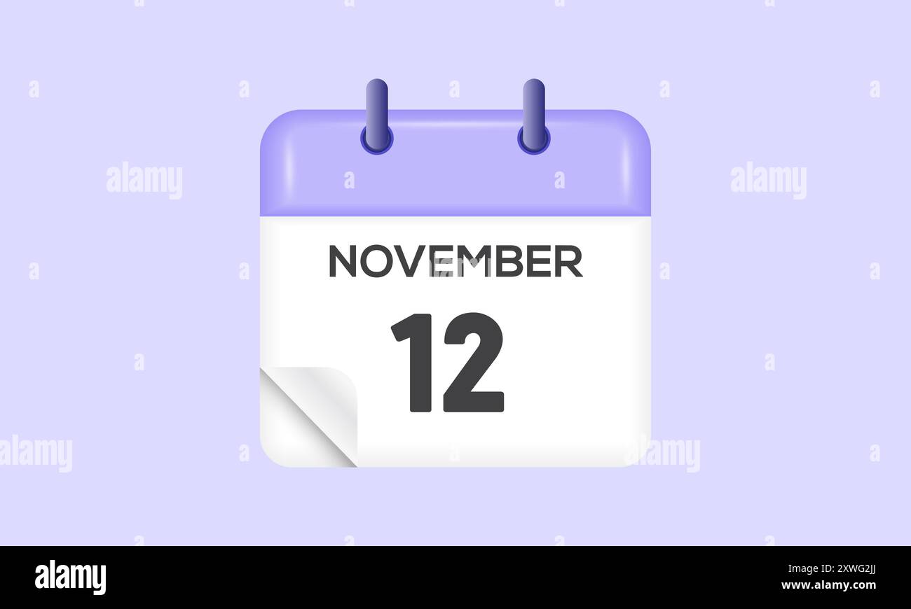 November 12 - calendar and Time planner. Daily Calendar Icon reminder ...