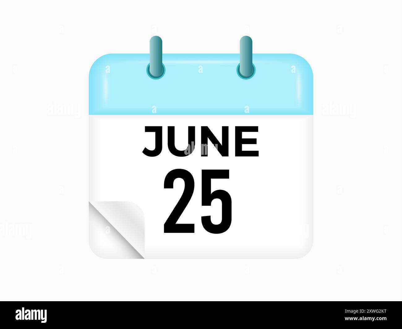 June 25 - calendar and Time planner. Daily Calendar Icon reminder ...