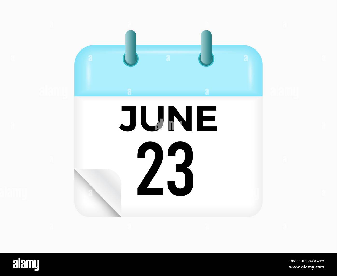 June 23 - calendar and Time planner. Daily Calendar Icon reminder ...