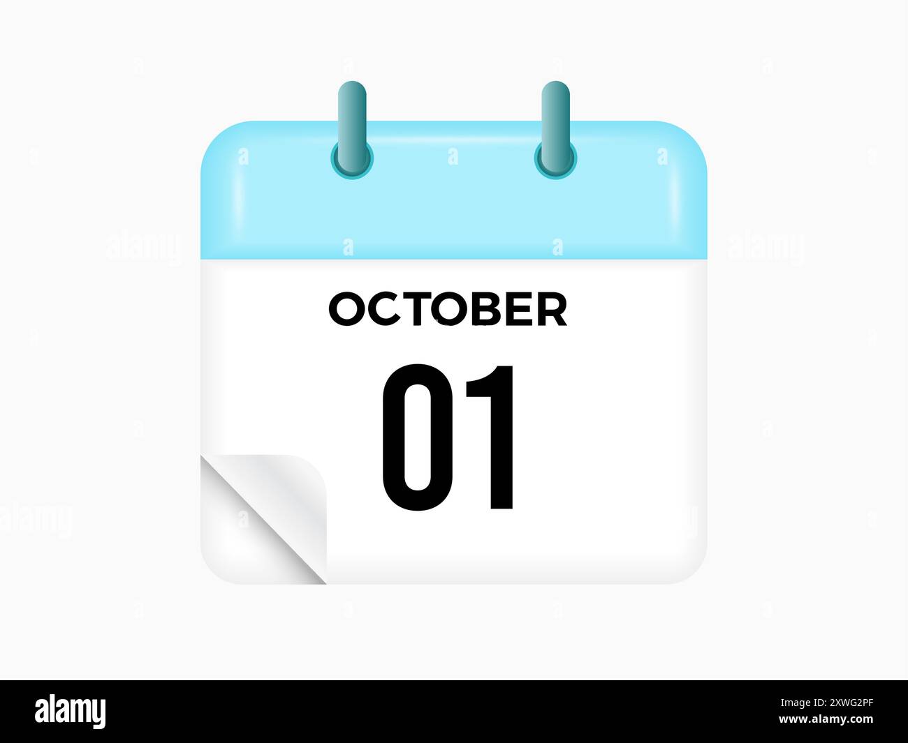 October 1 - calendar and Time planner. Daily Calendar Icon reminder ...