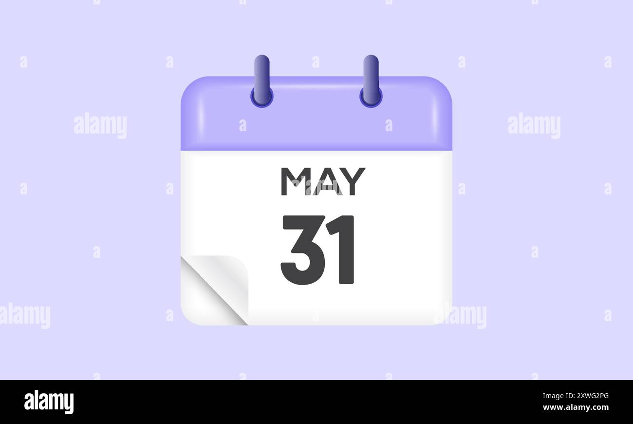 May 31 - calendar and Time planner. Daily Calendar Icon reminder ...