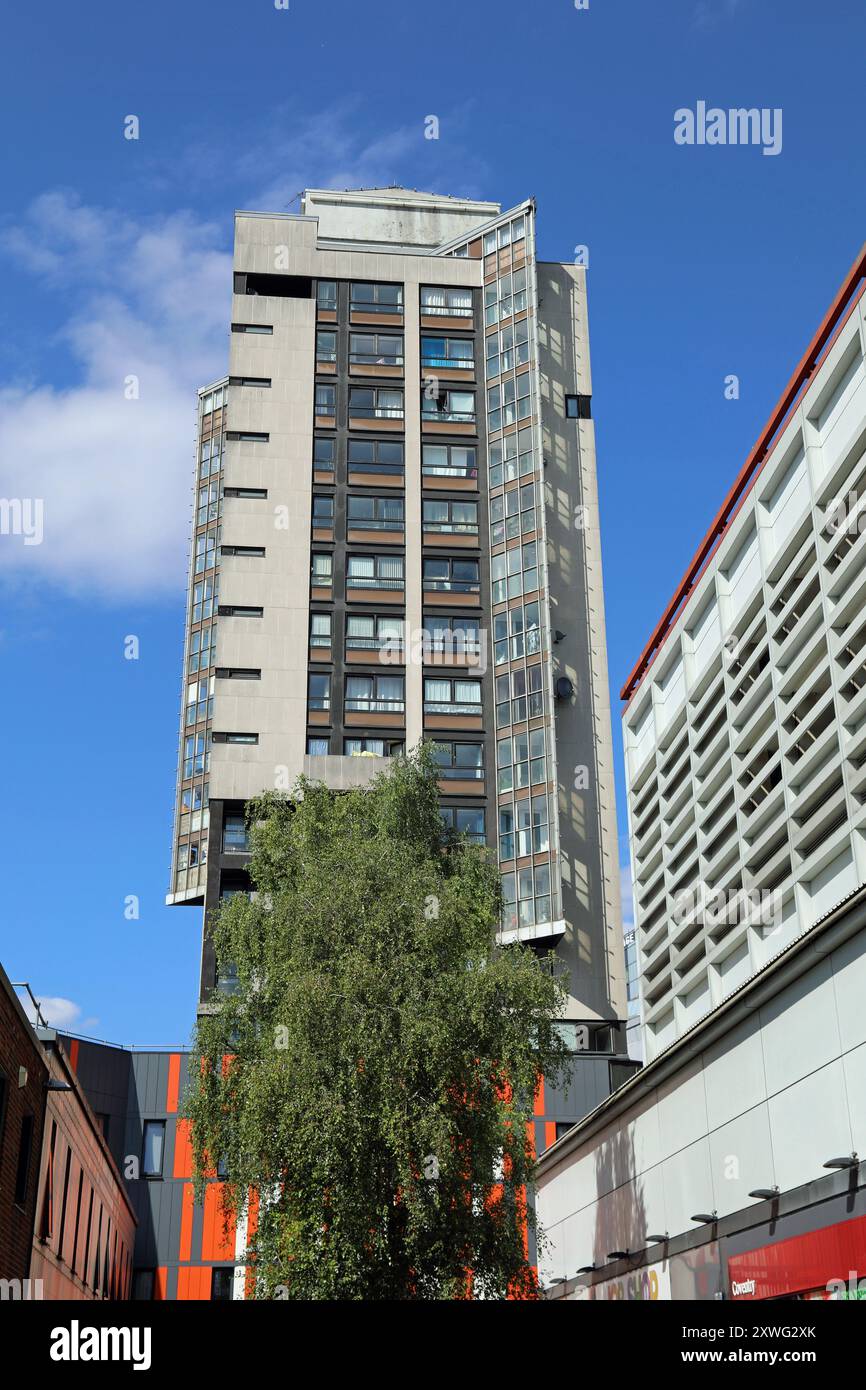 Hillman House post war residential tower in Coventry Stock Photo - Alamy