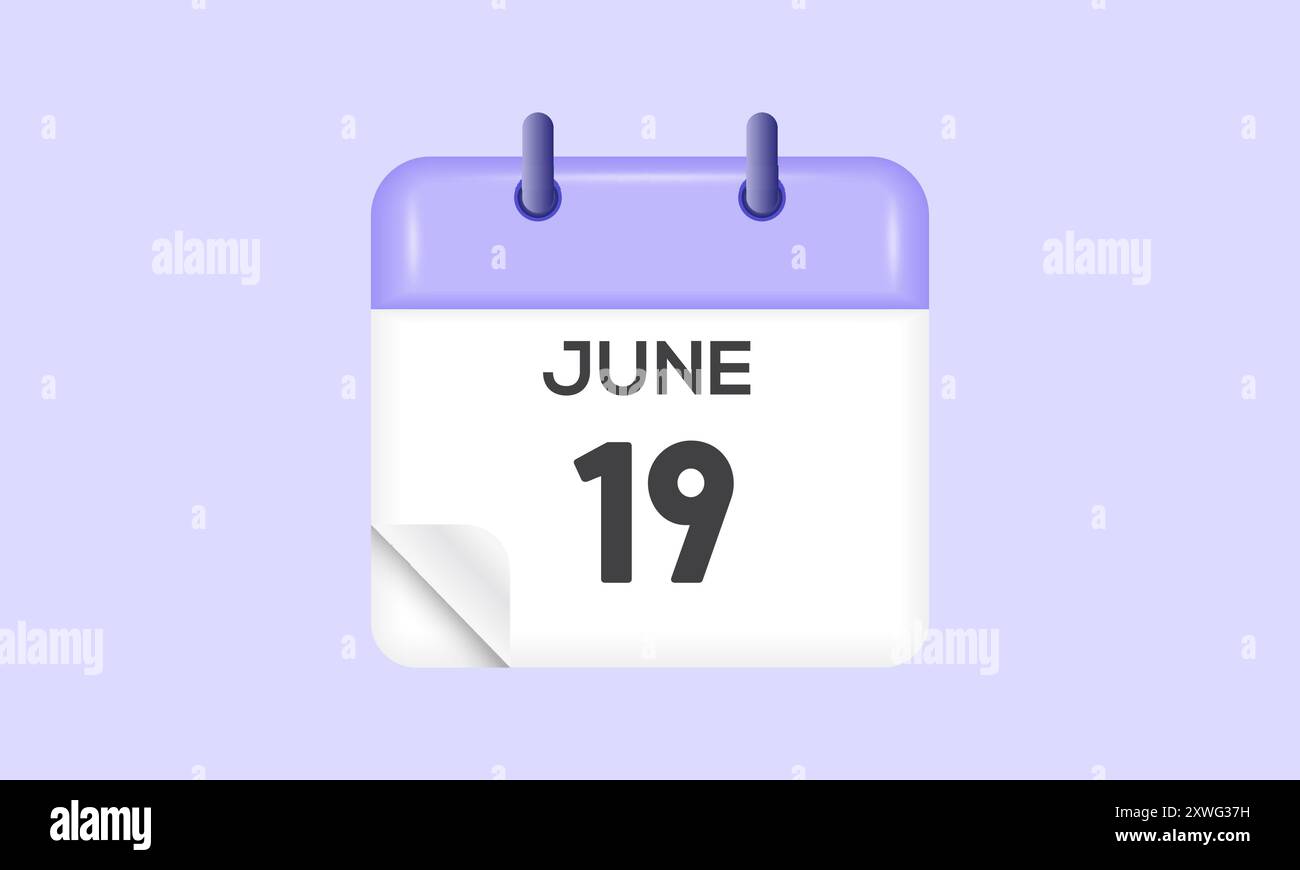 June 19 - calendar and Time planner. Daily Calendar Icon reminder ...