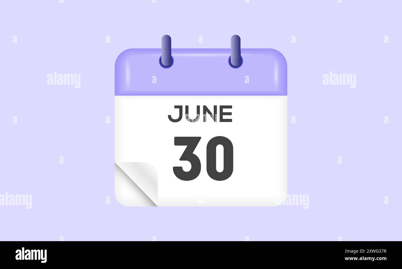 June 30 - calendar and Time planner. Daily Calendar Icon reminder ...