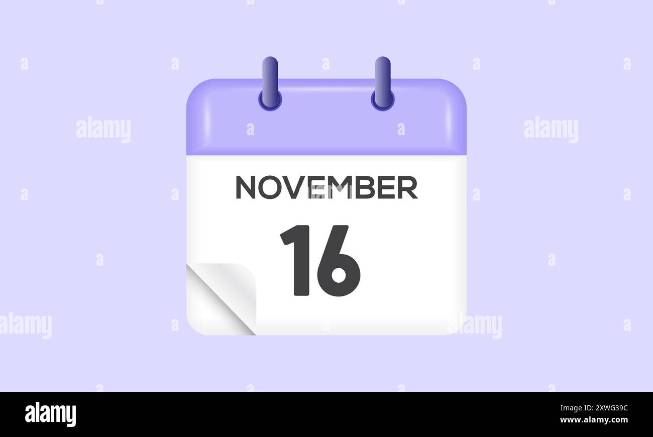 November 16 - calendar and Time planner. Daily Calendar Icon reminder ...