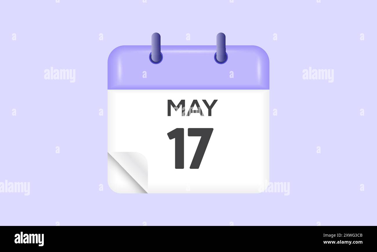 May 17 - calendar and Time planner. Daily Calendar Icon reminder ...