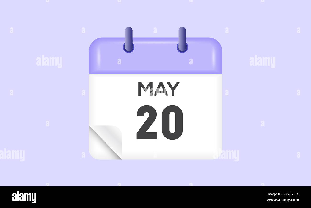 May 20 - calendar and Time planner. Daily Calendar Icon reminder ...