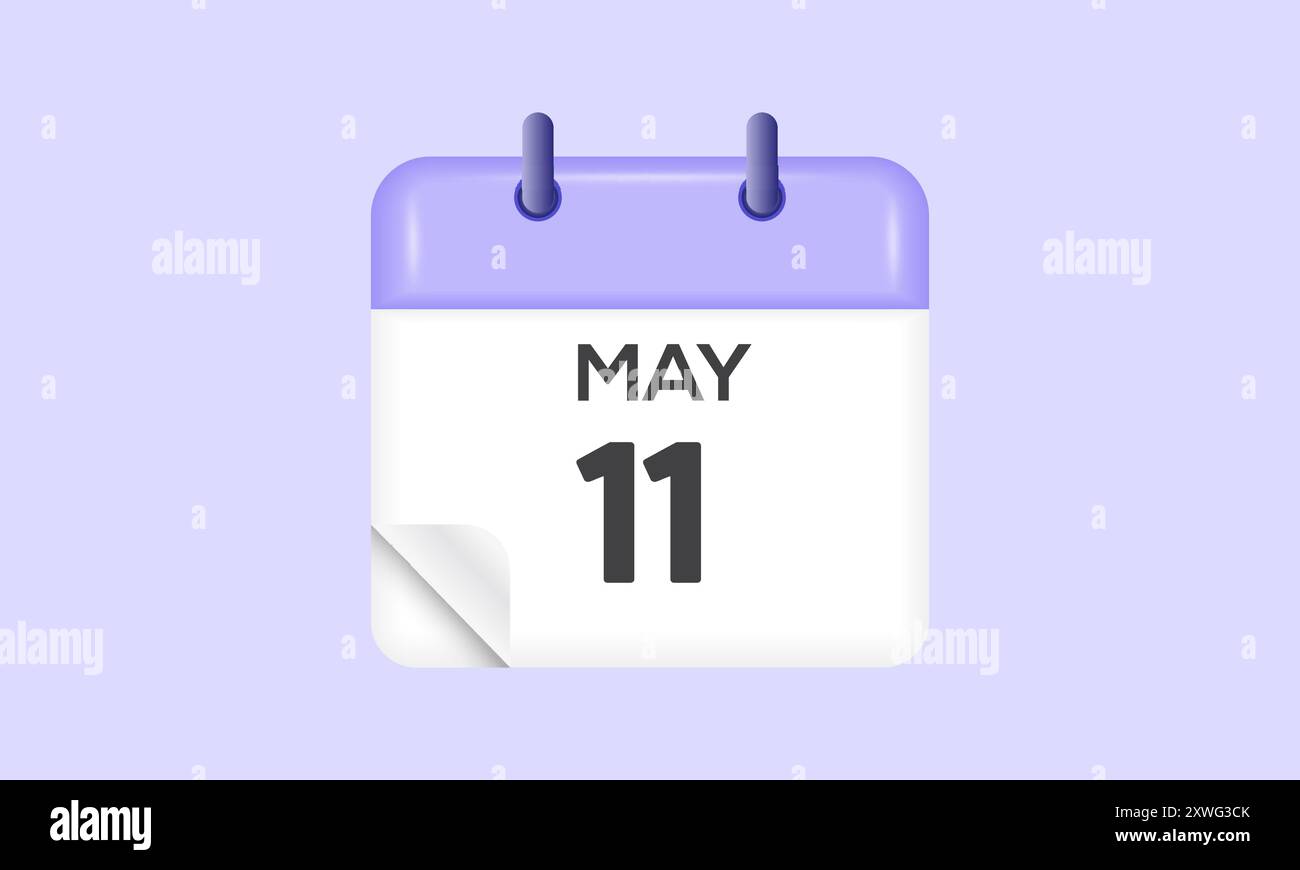 May 11 - calendar and Time planner. Daily Calendar Icon reminder ...