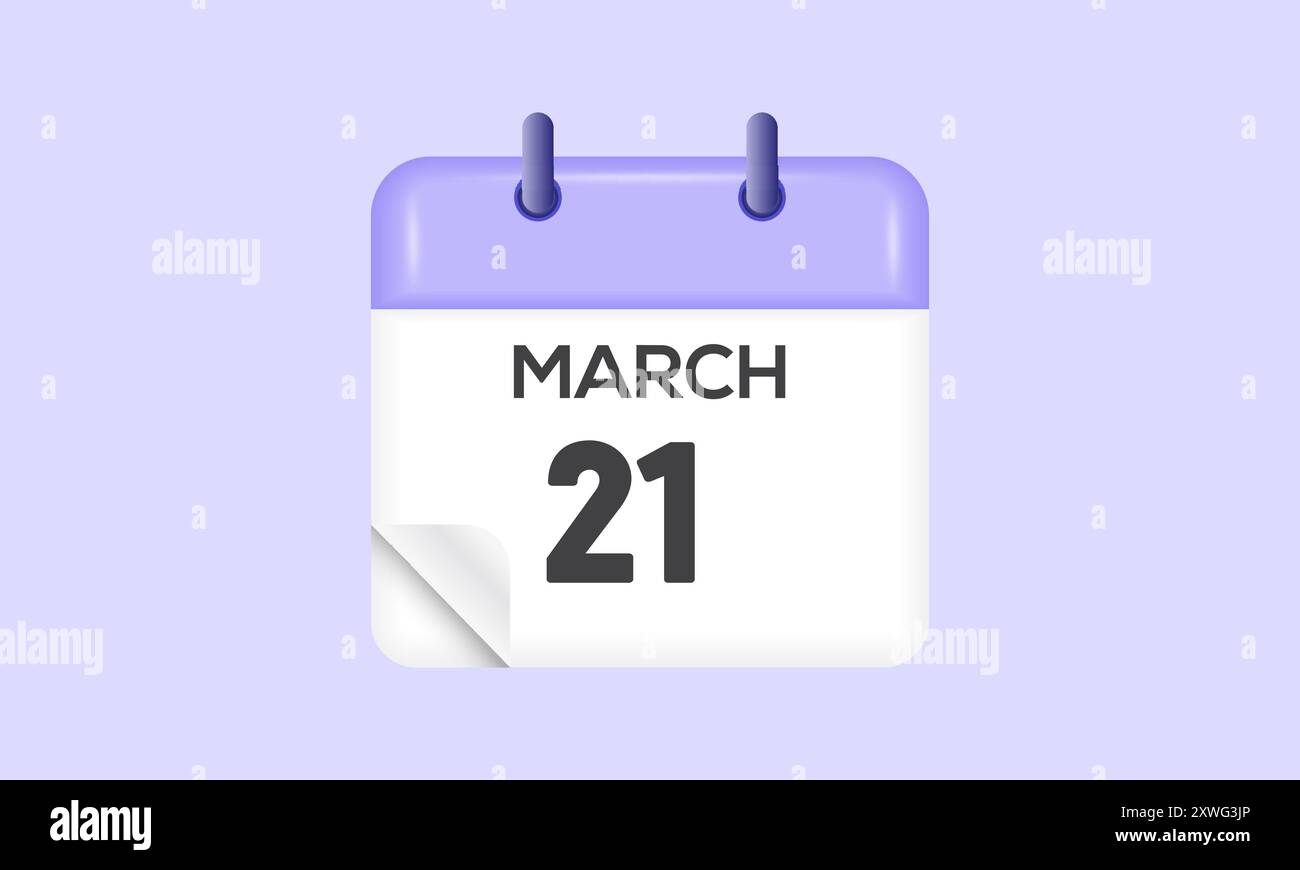 March 21 - calendar and Time planner. Daily Calendar Icon reminder ...