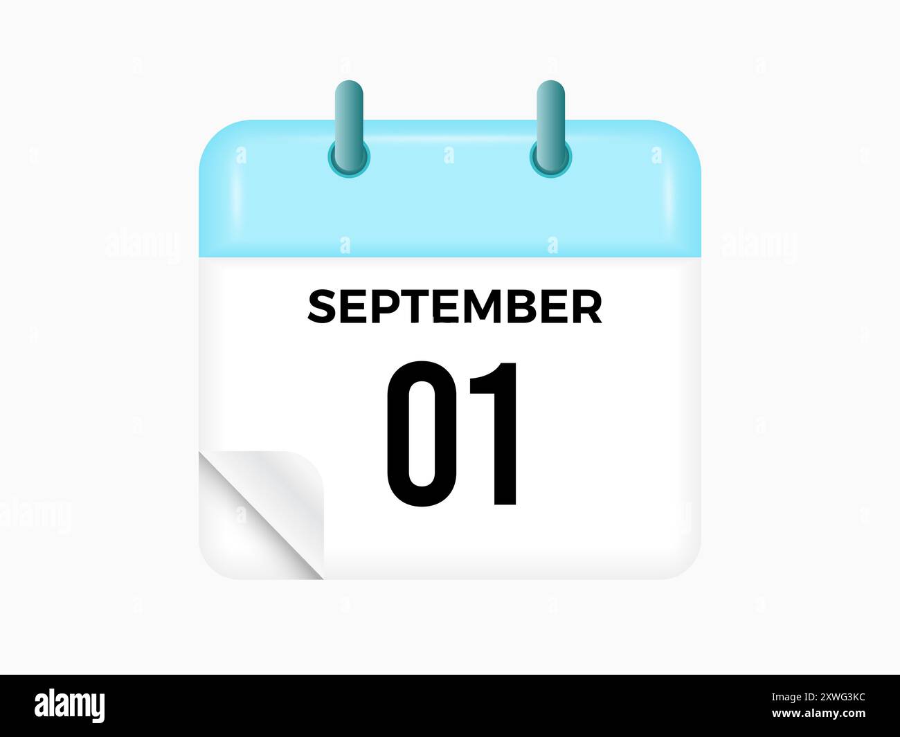 September 1 - calendar and Time planner. Daily Calendar Icon reminder ...