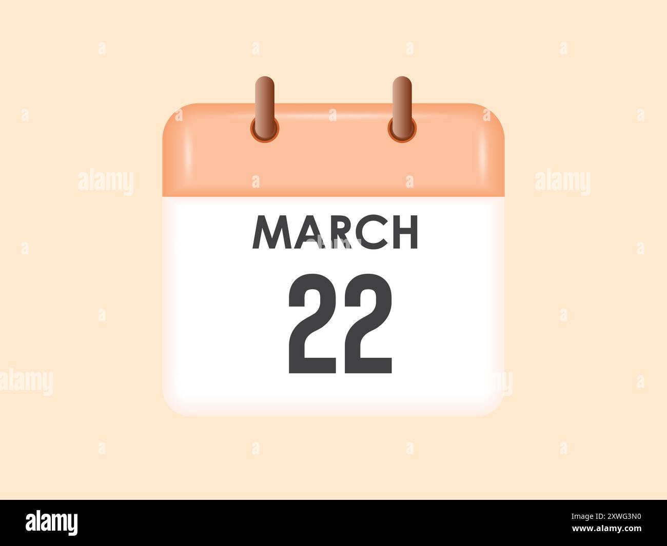 March 22 - calendar and Time planner. Daily Calendar Icon reminder ...