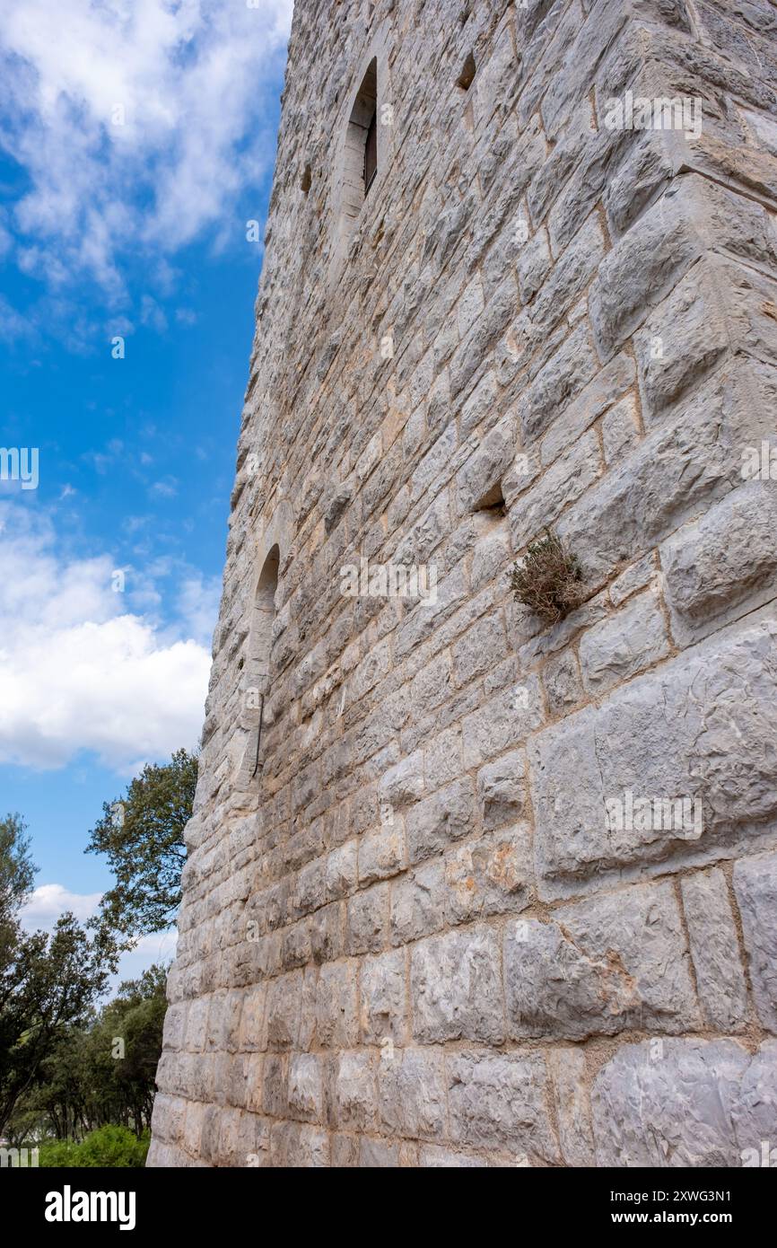 historical medieval tower in provencal village in South of France Stock ...