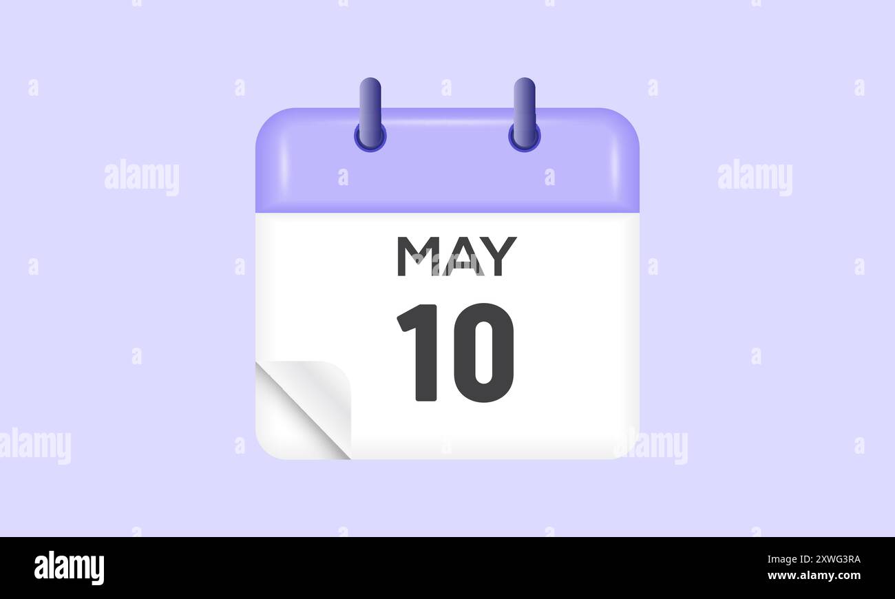 May 10 - calendar and Time planner. Daily Calendar Icon reminder ...