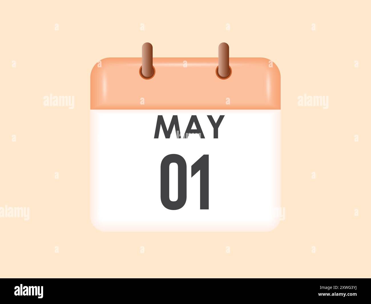May 1 - calendar and Time planner. Daily Calendar Icon reminder. Vector ...