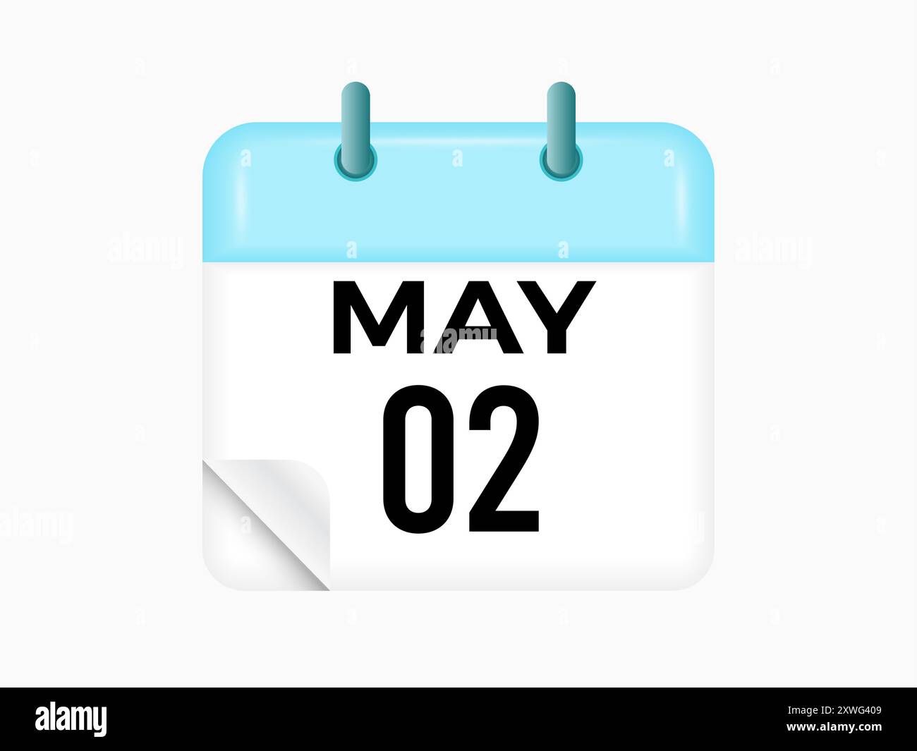 May 2 - calendar and Time planner. Daily Calendar Icon reminder. Vector ...