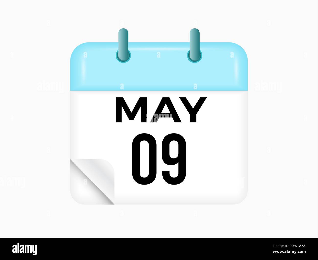 May 9 - calendar and Time planner. Daily Calendar Icon reminder. Vector ...