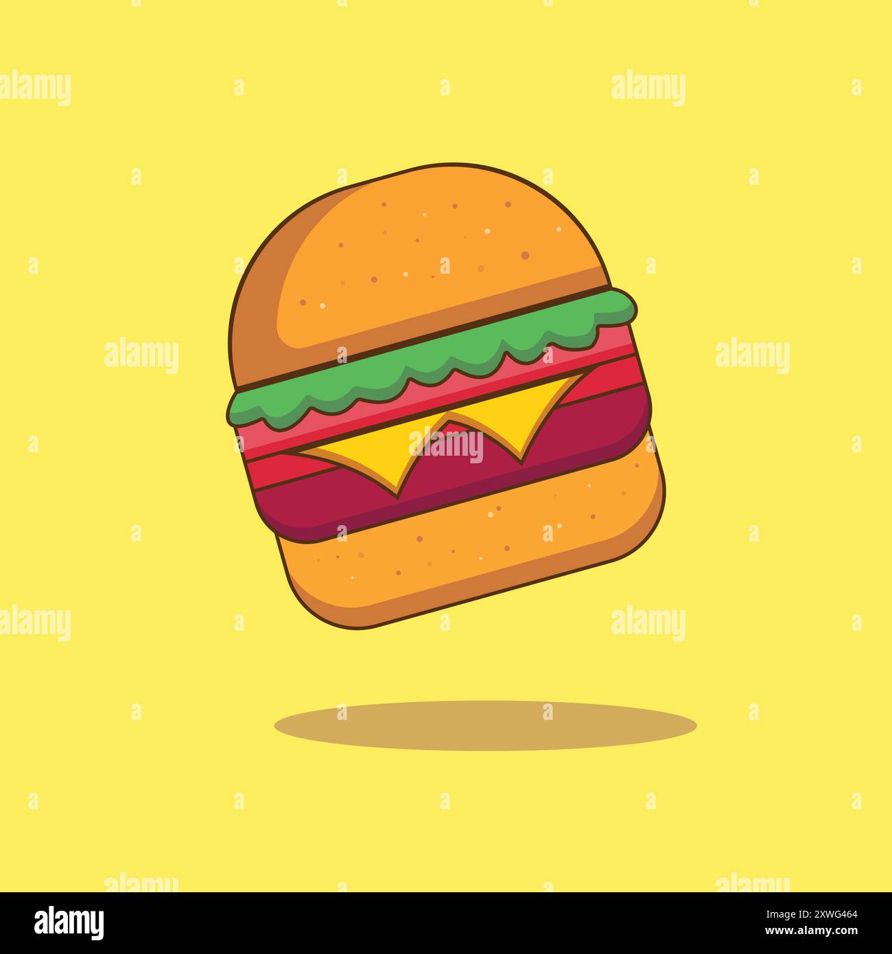 Delicious Burger Illustration Cheese Burger Cartoon Icon Illustration ...