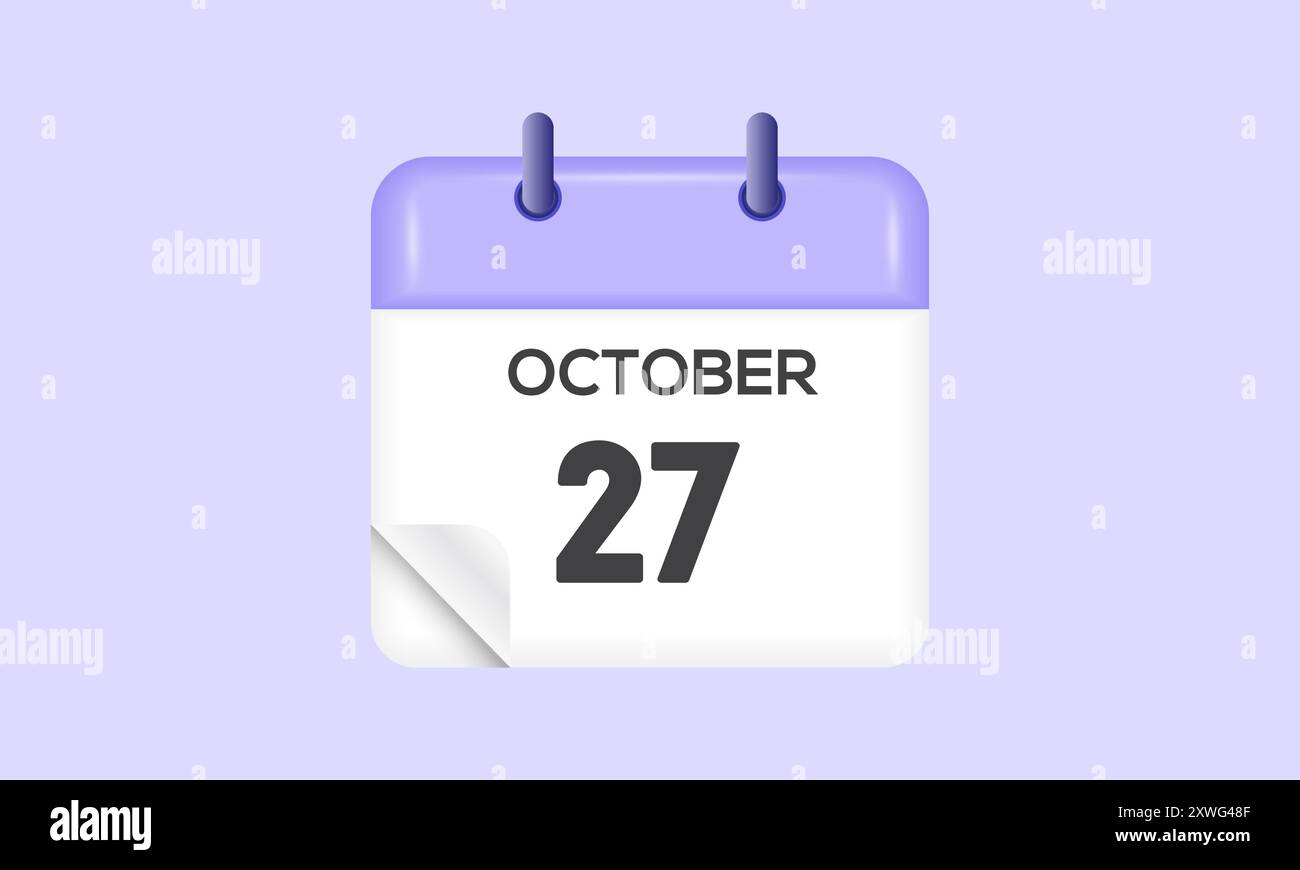 October 27 - calendar and Time planner. Daily Calendar Icon reminder ...
