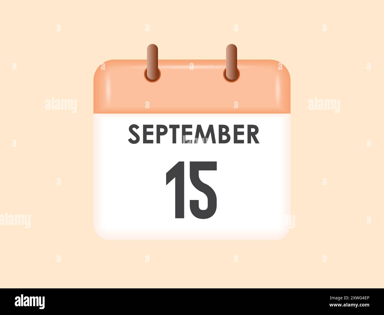 September 15 - calendar and Time planner. Daily Calendar Icon reminder ...
