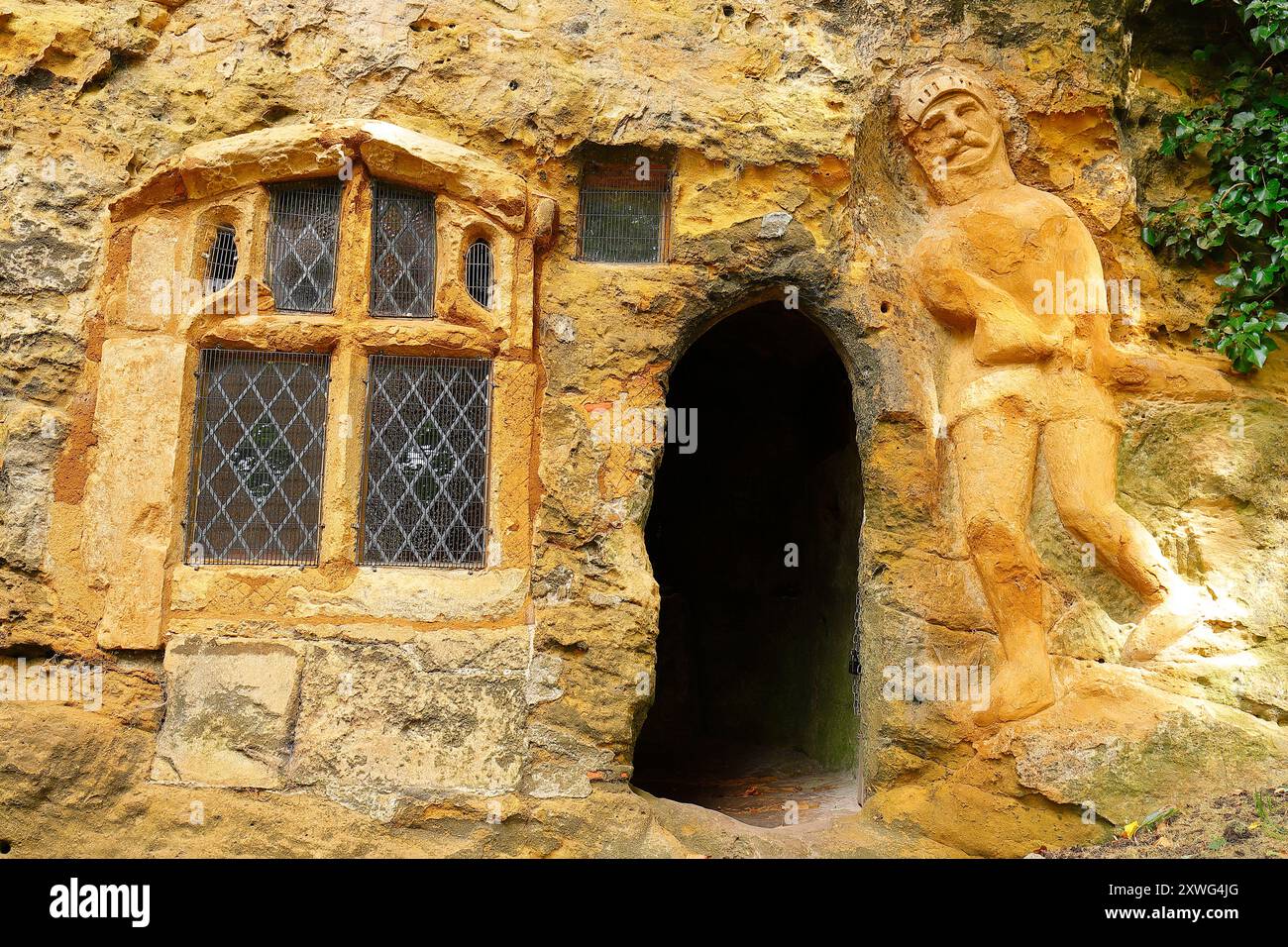 The exterior of the Chapel Of Our Lady Of The Crag carved into the rock ...