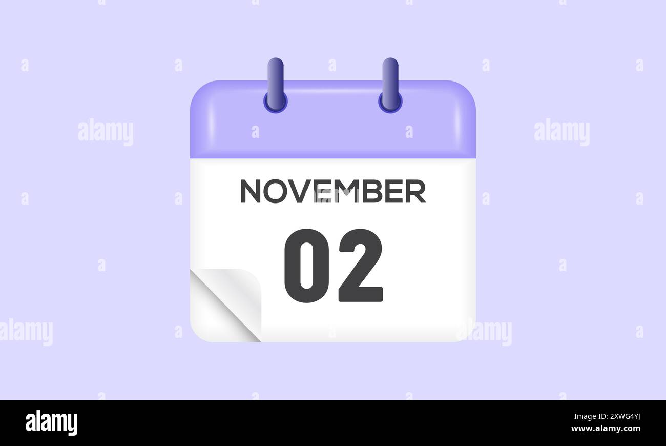November 2 - calendar and Time planner. Daily Calendar Icon reminder ...