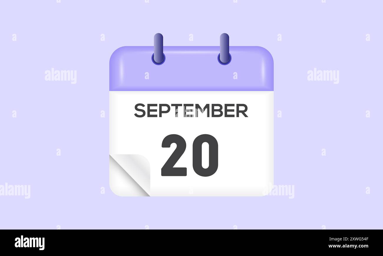 September 20 - calendar and Time planner. Daily Calendar Icon reminder ...