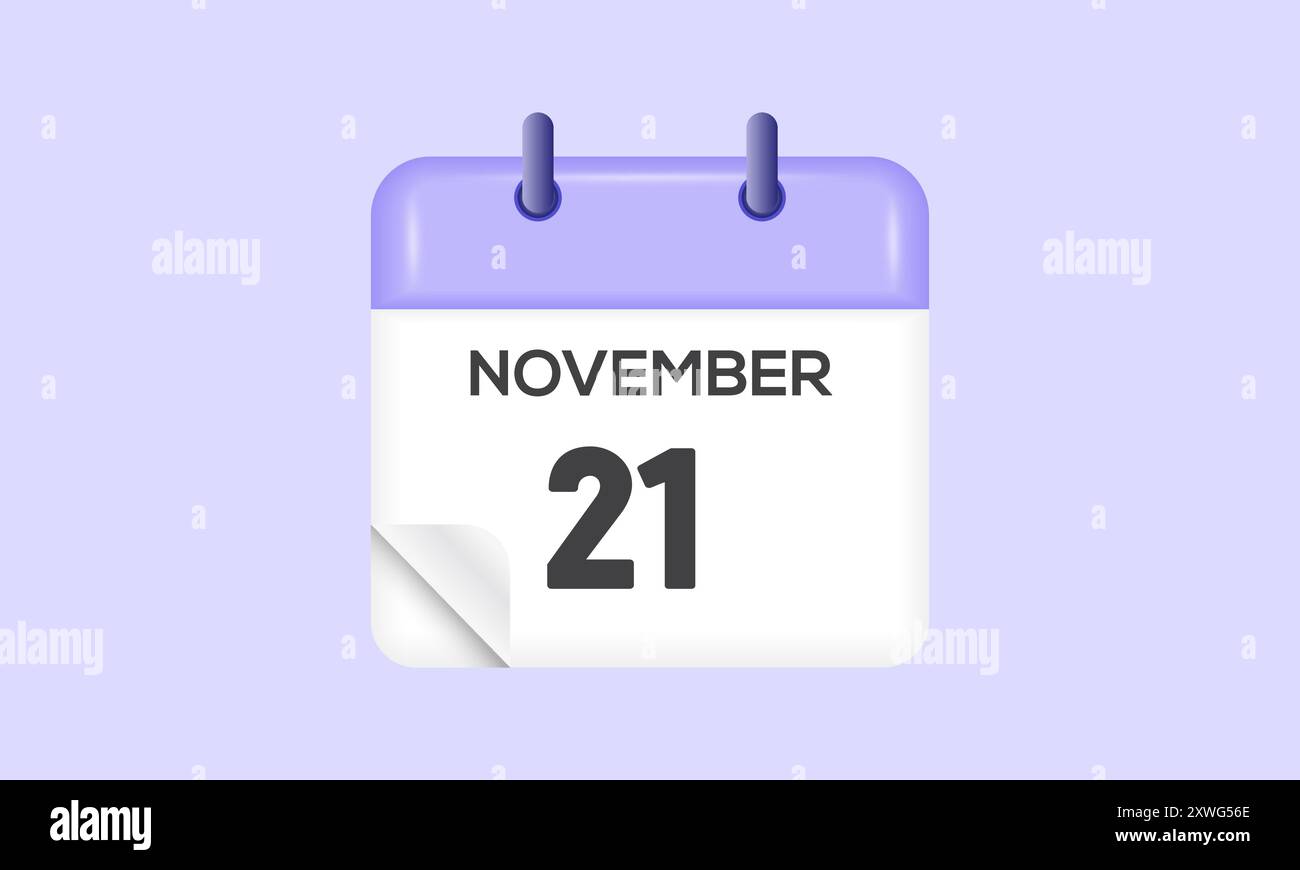 November 21 - calendar and Time planner. Daily Calendar Icon reminder ...