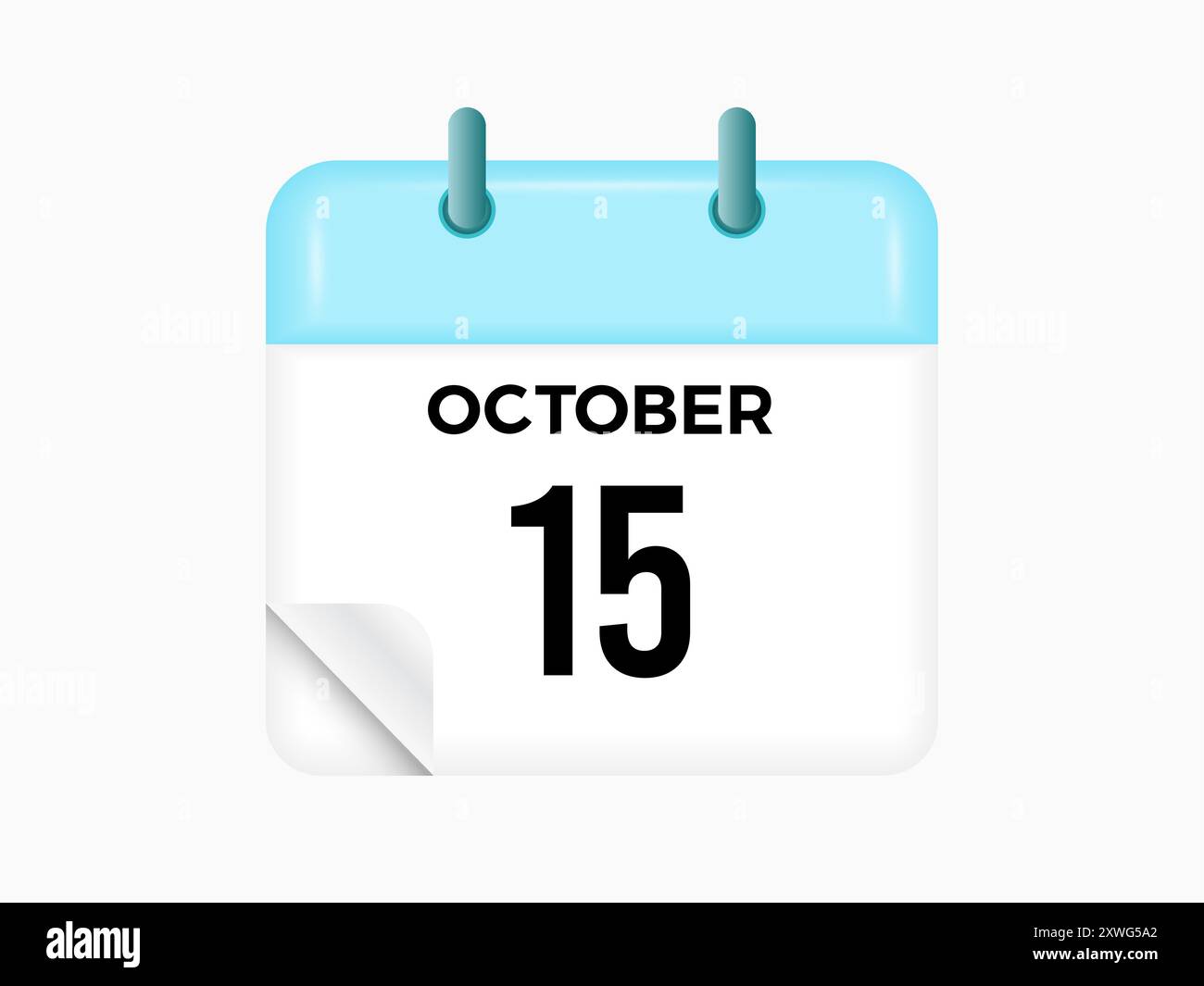 October 15 - calendar and Time planner. Daily Calendar Icon reminder ...