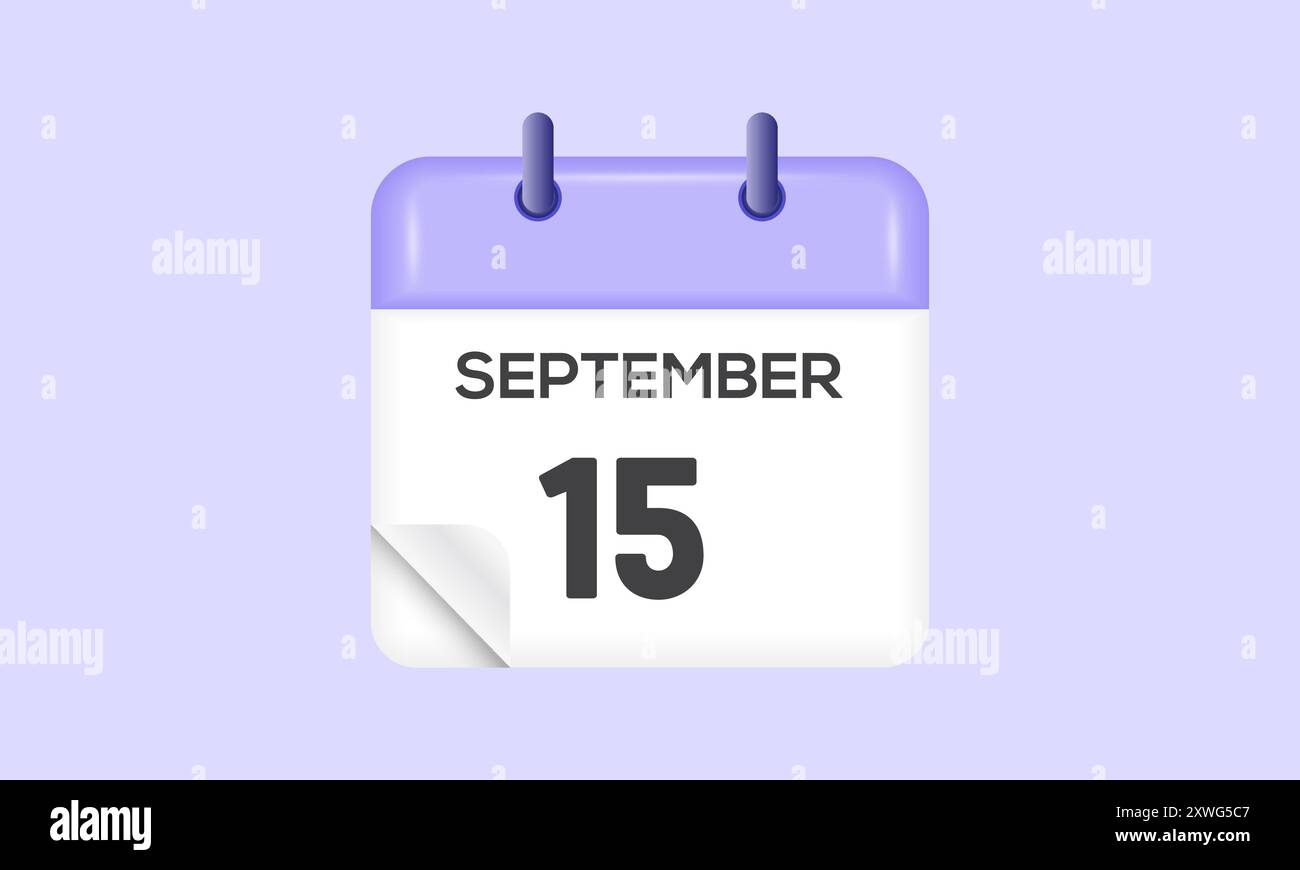 September 15 - calendar and Time planner. Daily Calendar Icon reminder ...