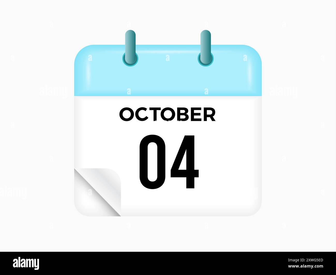 October 4 - calendar and Time planner. Daily Calendar Icon reminder ...