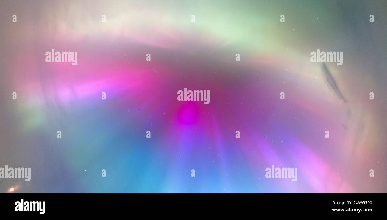 RGB Aurora Borealis Zenith Columns Surrounded by Feather Clouds ...