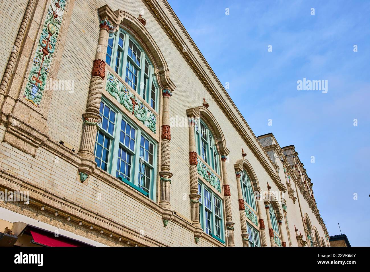 Ornate Historical Facade with Arched Windows from Low Angle Stock Photo ...