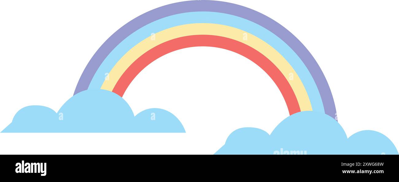 Rainbow in clouds color icon. Sky miracle symbol isolated on white ...