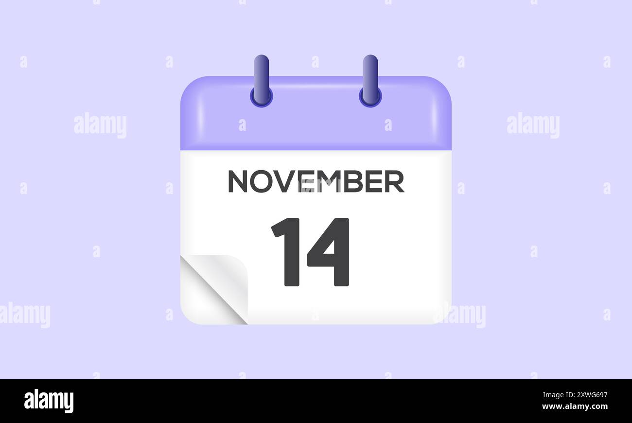 November 14 - calendar and Time planner. Daily Calendar Icon reminder ...